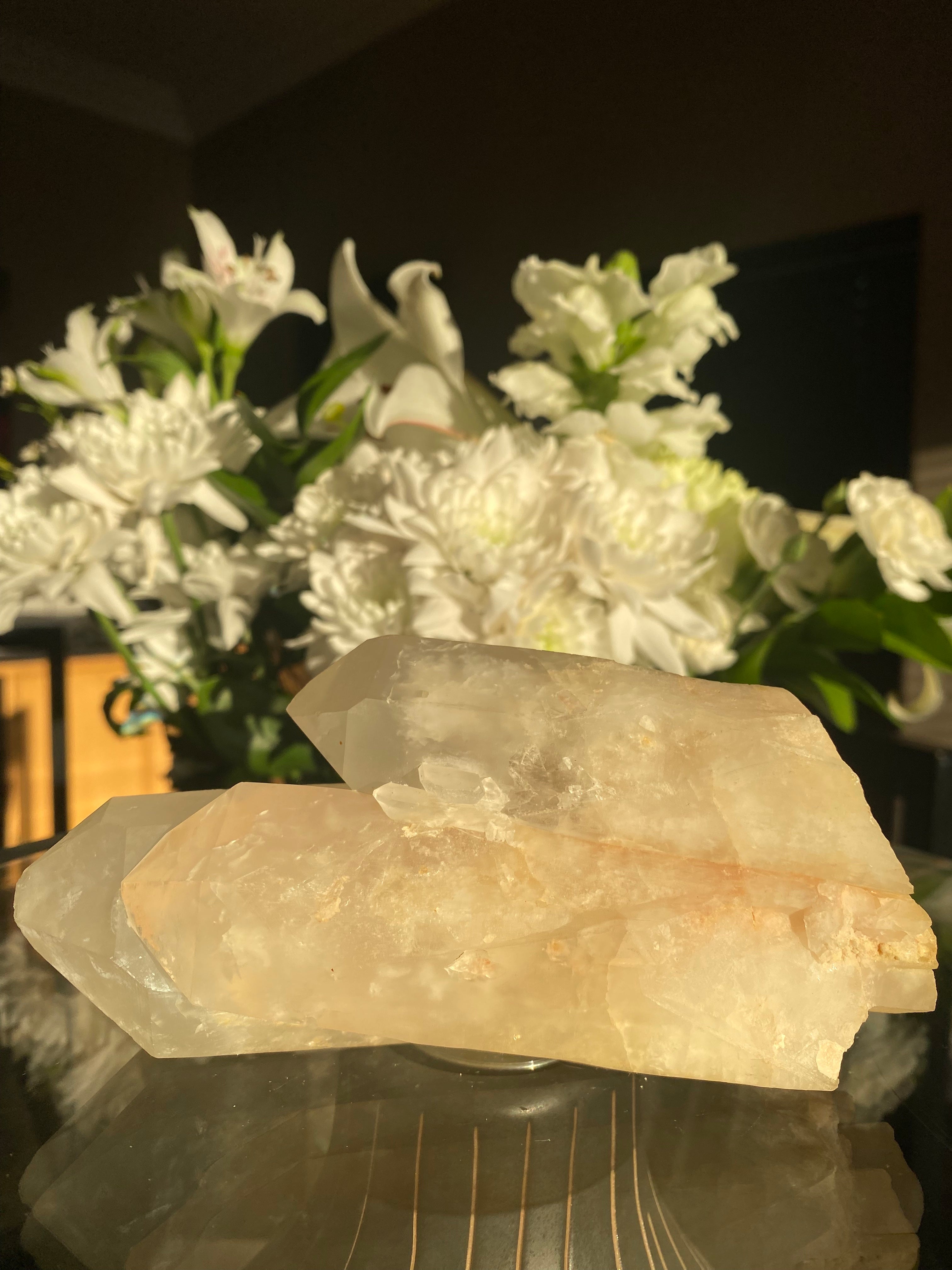 Natural White Quartz Cluster – Amelia's Crystal Palace